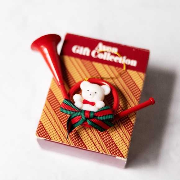 Avon | Holiday | Avon Teddy Bear On French Horn Ornament Nib New In Box ...